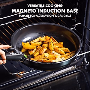 GreenPan Clip Series 10" Frying Pan Skillet with Detachable Handle, Aluminum, Healthy Ceramic Nonstick Coating, Induction, Dishwasher Safe, PFAS-Free, Black