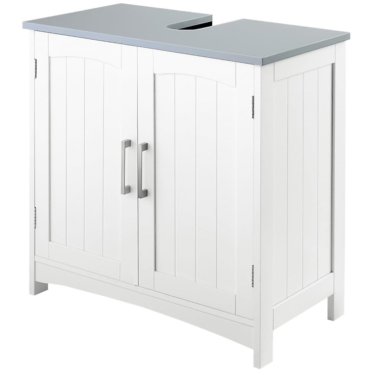 Light Grey Top Pedestal Sink Storage Cabinet, Under Sink Cabinet, Pedestal Sink Storage Bathroom Vanity Cabinet with U-Shape and Adjustable Internal Shelf, 23.5" W x 13" D x 23.5" H