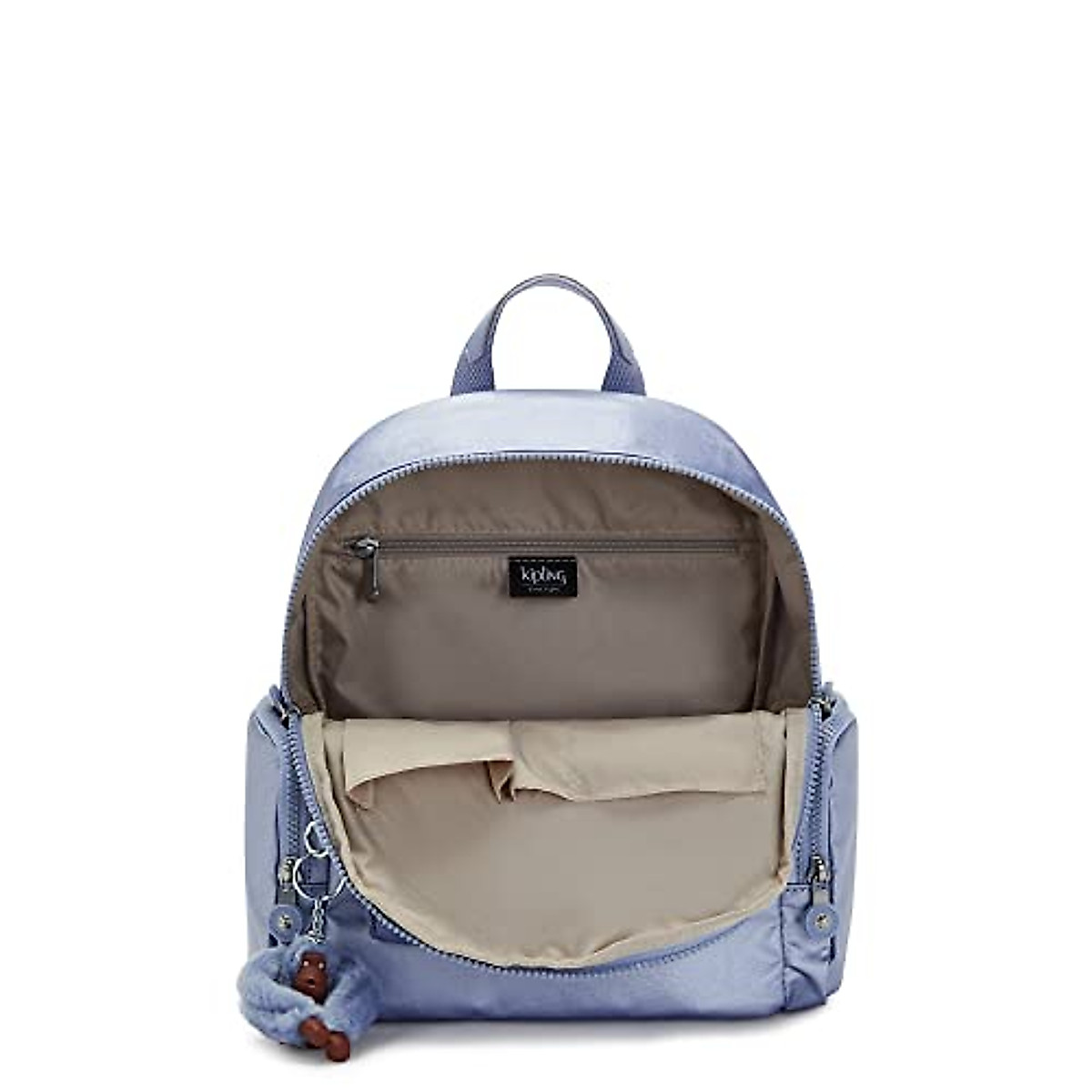 Kipling Matta Up Metallic Backpack Clear Blue Metallic