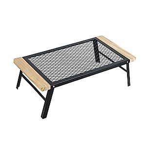 EviKoo Folding Campfire Grill Grates | Barbecue Camping Folding Grill Table | Portable Campfire Cooking Equipment Suitable for Picnic, Beach, Camp Grill BBQ