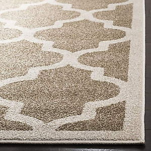 SAFAVIEH Amherst Collection 2'6" x 4' Wheat / Beige AMT420S Moroccan Trellis Non-Shedding Living Room Bedroom Accent Rug