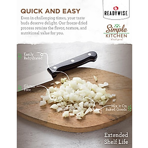 READYWISE -Simple Kitchen, Dehydrated Chopped Onions, 250 Servings, MRE, Emergency Food Supply, Gluten Free, Onions, Canned Vegetables, Diced Onions, Freeze Dried Food, Camping, Survival Food, 10 Can
