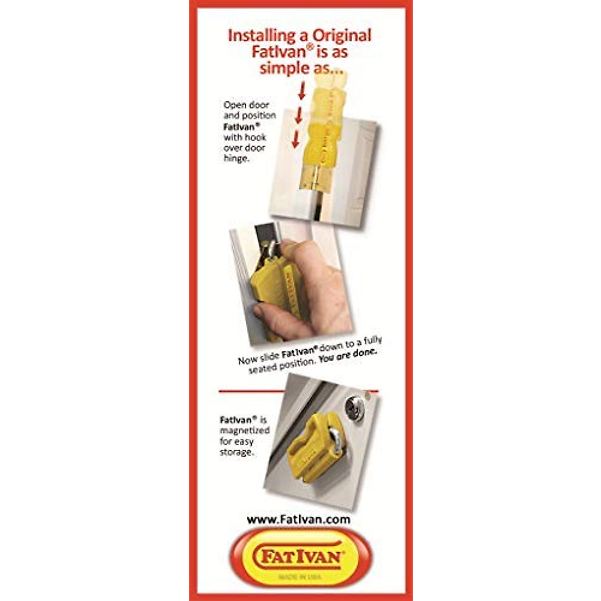 The Original Fat Ivan Fold Up Door Chock with Magnet (Black)