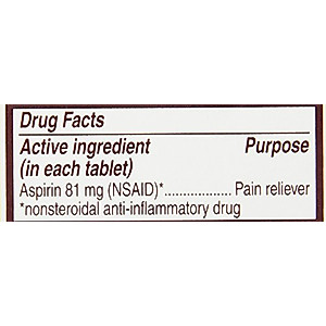 Bayer Aspirin Low Dose 81 mg, Enteric Coated Tablets, Doctor Recommended, Secondary Prevention of Cardiovascular Disease, 32 Safety Coated Tablets