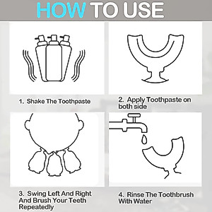 redini U Shaped Toothbrush Kids,Cute Manual Toothbrush with U-Shaped Bristles Food Grade Silicone Toothbrush Head for Kids 2-6 Years (Pink) 3.5x1.5x0.3''S