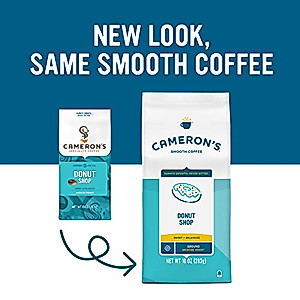 Cameron's Coffee Roasted Ground Coffee Bag, Donut Shop Blend, 10 Ounce