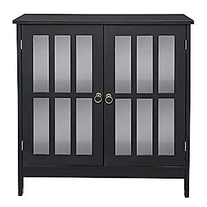 SEASD Wood Kitchen Accent Buffet Sideboard Entryway Serving Storage Cabinet with Doors 80x36x80cm Disassembly