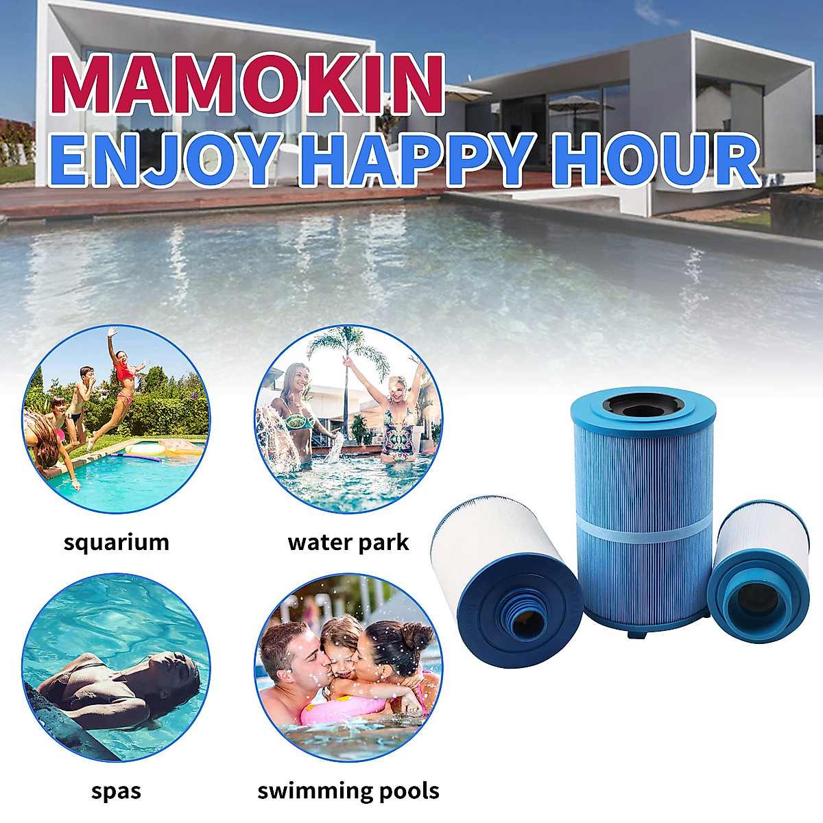 Mamokin FC-2402 Hot Tub Filter Replaces Watkins 303279, 5CH-37, PFF42TC-P4, 78460 and Lifesmart, AquaTerra, Fantasy, Freeflow, Simplicity, Bermuda, Aspire, Azure, Spa Filter - 1 Pack