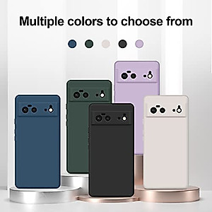 GiiYoon Silicone Case Compatible with Google Pixel 6, Full Body Silky Soft Touch Phone Case with Camera Protection, Shockproof Cover with Microfiber Lining, White
