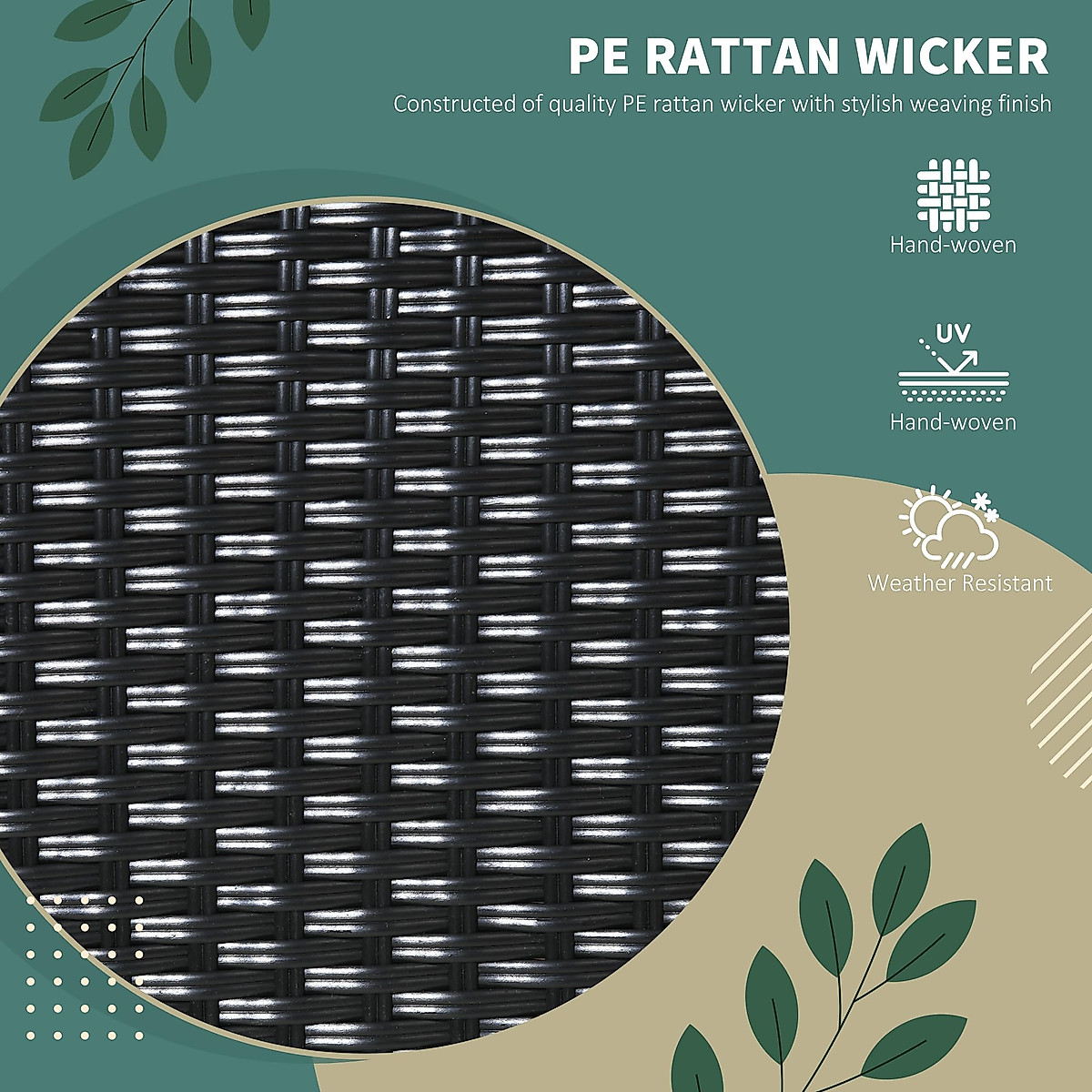 Outsunny 4 PE Rattan Outdoor Dining Chairs with Cushions, Patio Wicker Dining Chairs with Backrests for Porch, Deck, Garden, Cream White