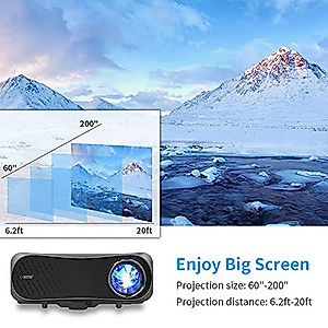 Smart Android Bluetooth Projector, Wireless 5G WiFi Mirroring Native 1080P Projector Home Theater, 200" Outdoor Projector Support 4K Gaming Movie Digital Zoom 4D Keystone for HDMI USB DVD TV Stick PC