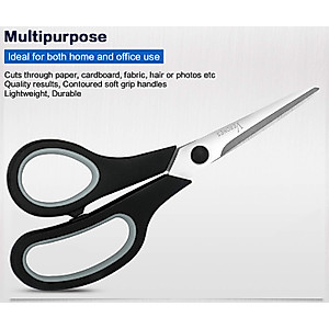 Scissors, VERONES 8 Inch Soft Comfort-Grip Handles & Stainless Steel Sharp Blades Perfect for Cutting Paper, Fabric Photos, & More, 15-Pack
