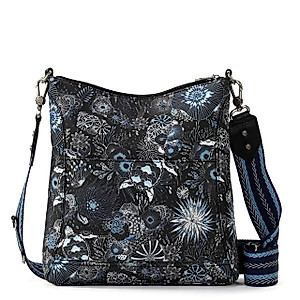 The Sak Lucia Crossbody in Eco Twill, Convertible Purse with Adjustable Strap, Midnight Seascape