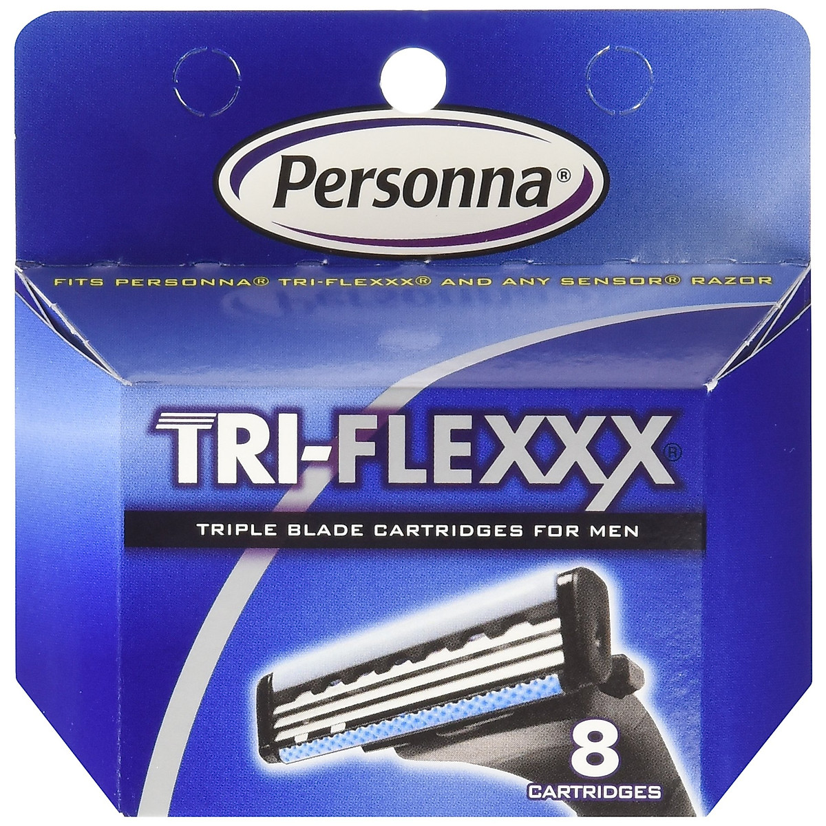 24 Personna Tri-flexxx Cartridges - For all Gillette Sensor and Personna Tri-flexxx Razors (3 X 8 Ct.)