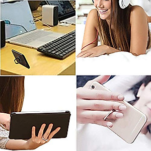 TACOMEGE Transparent Clear Phone Holder Ring Grips for iPhone Samsung Xiaomi, Finger Ring Stand for Smartphone Tablet Case Painting Pattern(Rectangle)