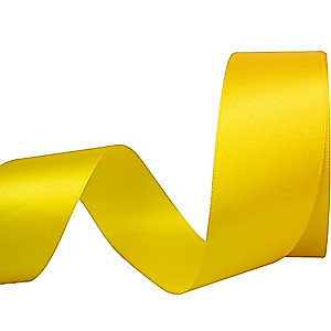 Nsilu 25 Yards 1-1/2 inches Wide Satin Ribbon Suitable for Wedding, Party and Gift Box Packaging Ribbon (Yellow, 1-1/2")