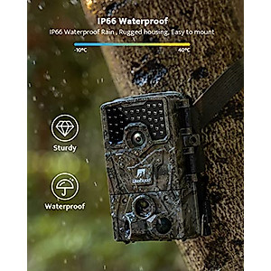 usogood Trail Camera 36MP 4K 30fps Game Camera with Night Vision Motion Activated IP66 Waterproof, 65ft 120° Wide Angle Detection Hunting Camera, for Outdoor Garden Backyard Wildlife Monitoring