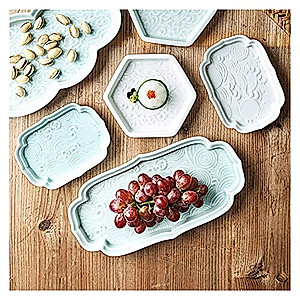 Serving Trays Decorative Tray for Coffee Table Modern Serving Tray Ceramics Tea Tray for Living Room Bedroom Decor 10 Inch Elegant Decorative Tray