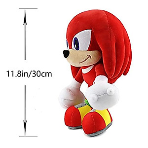 YOOVERSE 12" Sonic Plush Toys,Sonic Stuffed Animals,Knuckles Shadow Tails Plushies Doll Toys Gifts for Boys and Girls (4 Pcs Set)
