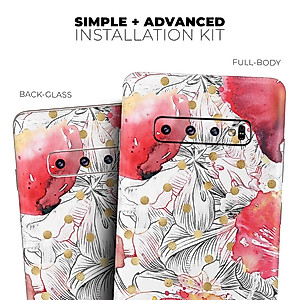 DesignSkinz Karamfila Watercolo Poppies V29 Protective Vinyl Decal Wrap Skin Cover Compatible with The Samsung Galaxy S20 (Screen Trim & Back Glass Skin)