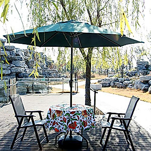 EHouseHome Outdoor and Indoor 60inch Round Tablecloth with Umbrella Hole and Zipper, Waterproof Zippered Patio Table Cloths, Spring/Summer Table Covers for Backyard Circular Table/BBQs/Picnic