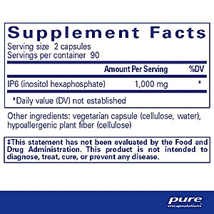Pure Encapsulations IP6 (Inositol Hexaphosphate) | Hypoallergenic Antioxidant Support for Breast, Colon and Liver Cell Health | 180 Capsules