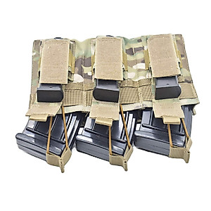 JFFCESTORE Upgraded Version Triple Mag Pouch Kangaroo Magazine Pouch Holds M4/M16 Mag (Triple Multicam)