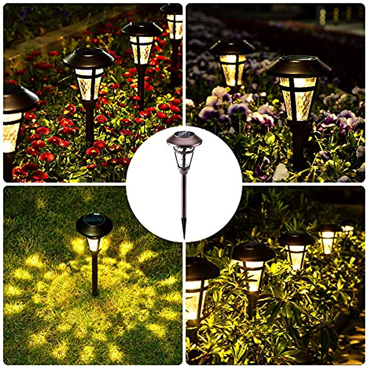 Solpex Solar Pathway Lights Outdoor,6 Pack Solar Garden Lights, Bronze Finshed, Waterproof Solar Walkway Lights Outdoor Lawn, Patio, Yard, Garden, Pathway, Walkway and Driveway.…