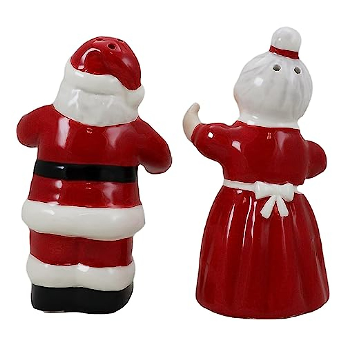 Ebros Gift 'Tis The Season Dancing Mr And Mrs Santa Claus Christmas Couple Salt And Pepper Shakers Set Ceramic Figurines Party Kitchen Tabletop Collectible Prop Jolly Holiday Decorative
