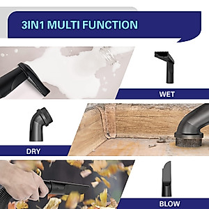 Stealth Wet/Dry Vacuum 5 Gallon, 5.5 Peak HP Shop Vacuum with Blower & Drain Port for Home, Garage, Car, Workshop,ECV05P2