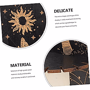 CIYODO 2pcs Storage Wall Shelves Black Wall Shelves Ornament Display Stand Crystals Stones Wall Shelf Stone Shelf Wooden Crystal Rack Ledge Base Hand Frame Party Display Holder Black Shop