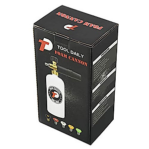 Tool Daily Foam Cannon with 1/4 Inch Quick Connector, 1 Liter, 5 Pressure Washer Nozzle Tips
