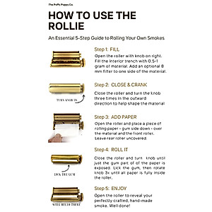 The Original Rollie Solid Brass Cigarette Rolling Machine Manual, Tobacco Roller Machine, Cigarette Maker Machine Uses 70mm Rolling Paper