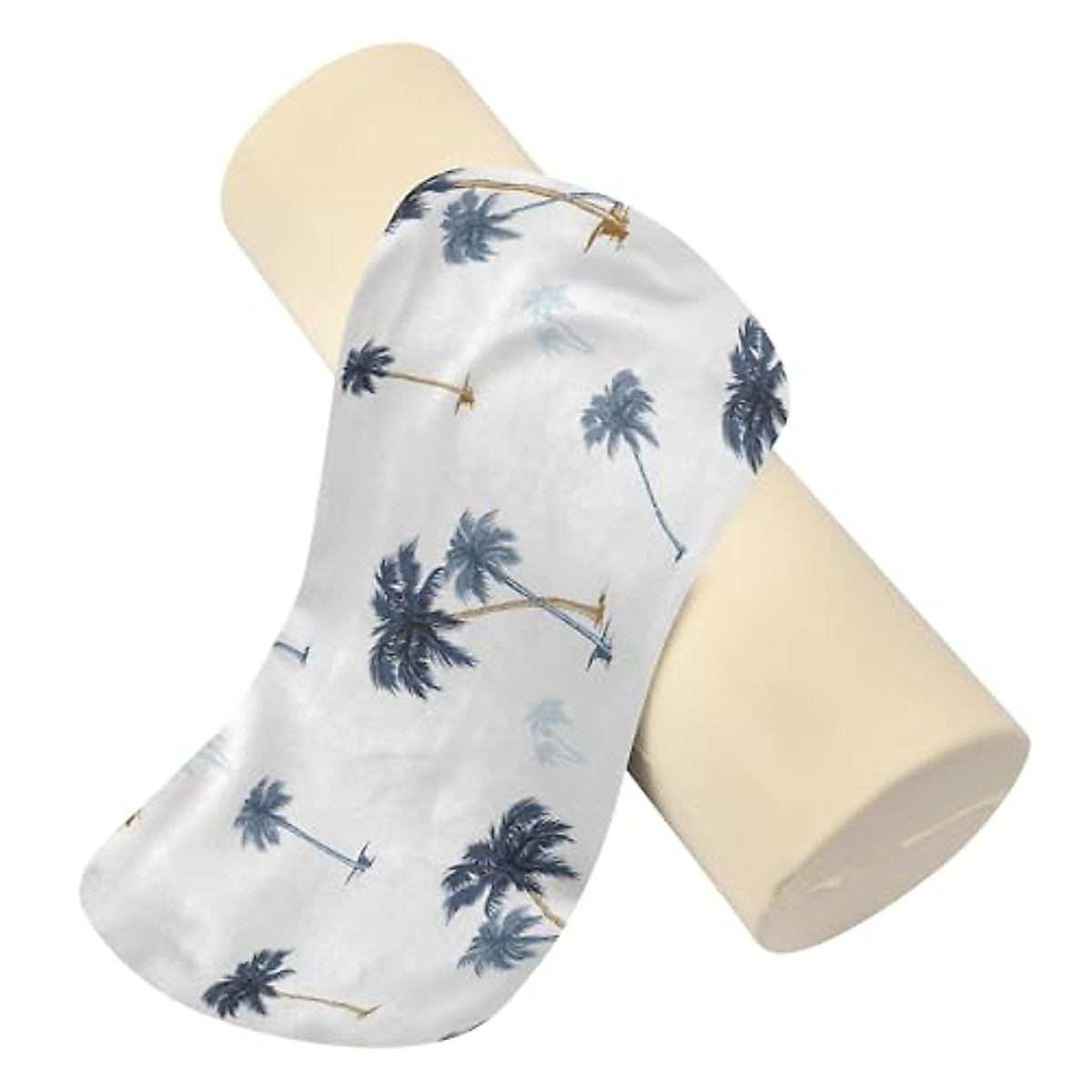 JUNZAN Topical Palm Trees Bolster Pillows for Bed Cylinder Neck Roll Pillow Round Pillows for Chairs for Cervical Support Neck Cushion