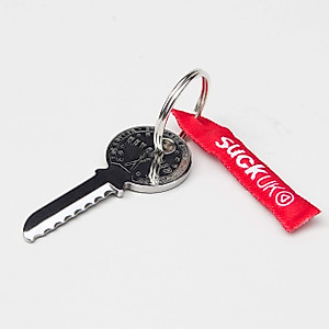 Suck UK Key Ring Box Cutter | Portable Safety Knife | Stainless Steel Cardboard Cutter | Mini Cutter Knife | Safety Knife Cutter Box Opener | Box Knife | Serrated Edge