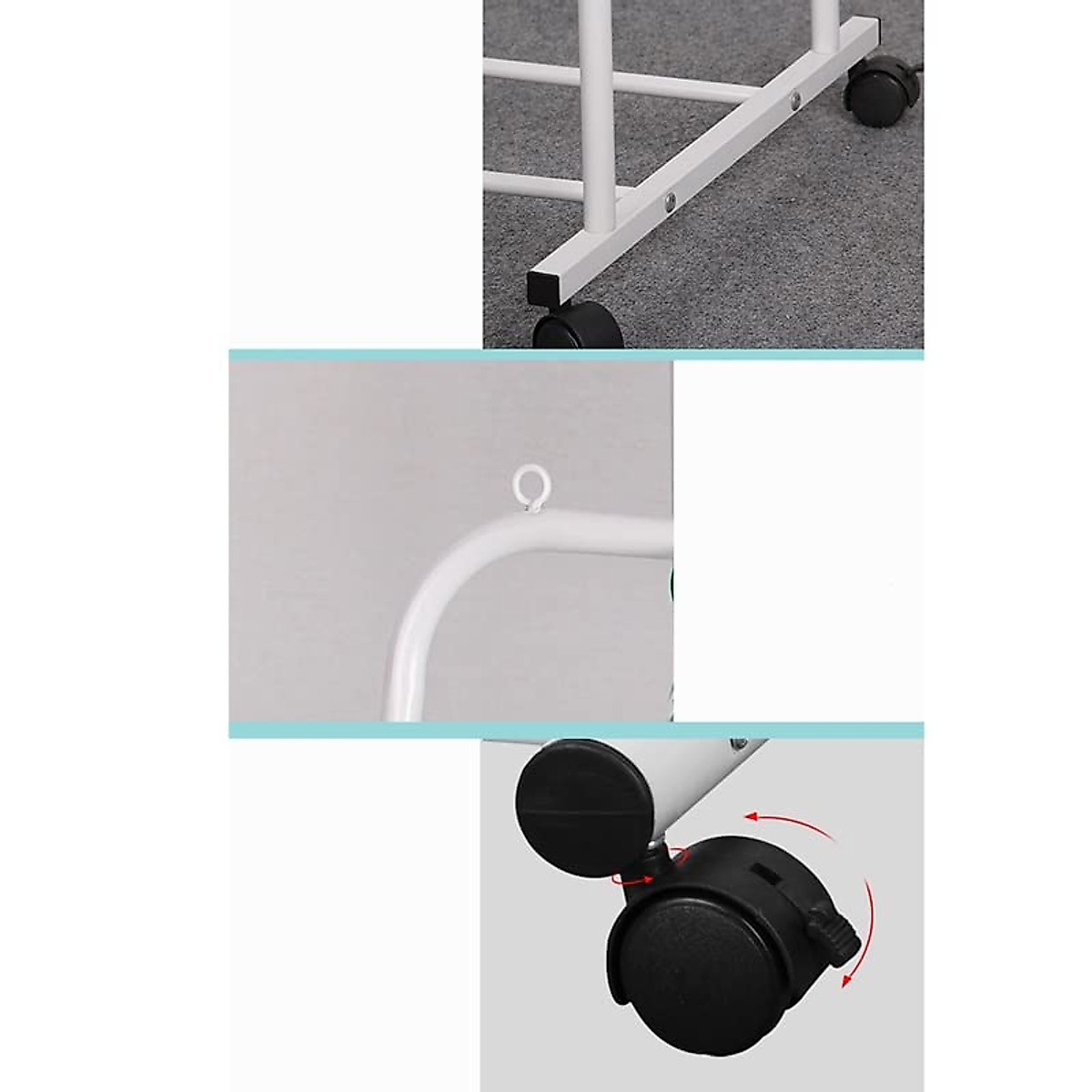 DOUBAO Floor-to-Ceiling Bedroom Folding Indoor Simple Coat Rack Balcony Hanger Double-Rod Clothes Drying Rack