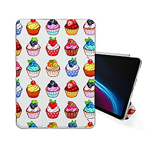 Cute Cake Cupcakes Sweets case Compatible with iPad Mini Air Pro 7.9 8.3 9.7 10.2 10.9 11 12.9 inch Pattern Cover New 2022 2021 Trifold Stand 3 4 5 6 7 8 9 Generation 500 (12.9 iPad Pro 3/4/5 gen)
