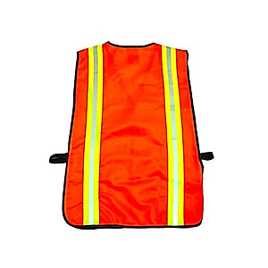 G & F 41113 Industrial Safety Vest with Reflective Stripes, Neon Orange