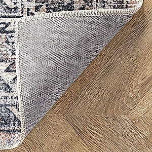 nuLOOM Bowie Machine Washable Tribal Pattern Area Rug, 4' x 6', Rust