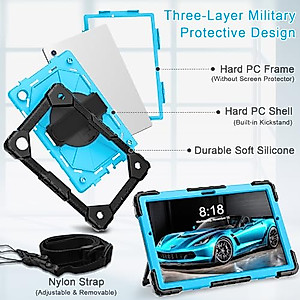 WESOROL Case for Samsung Galaxy Tab A8 10.5 Case,3 Layer Rugged Military Grade Shockproof Case for Galaxy A8 Tablet Case with 360 Rotatable Stand&Hand Strap,Samsung Tab A8 Case(SM-X200/X205/X207)