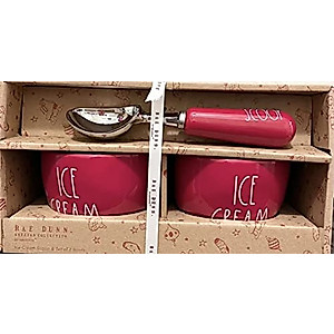 Rae Dunn Red Ice Cream Bowl Set with Scoop