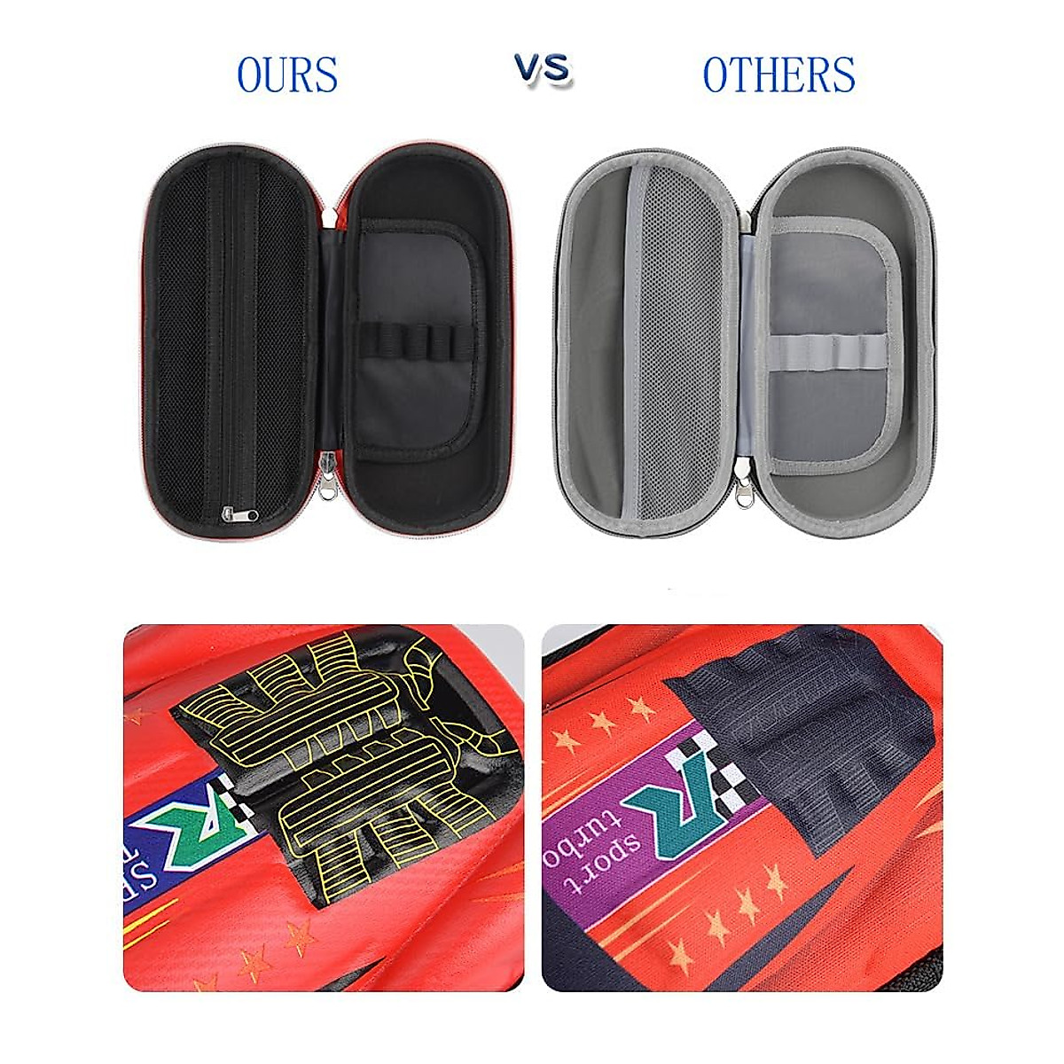 Generic Pencil Case Large Capacity with Compartments Car Pen Pouch Holder, Blue