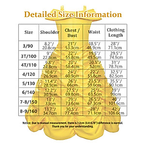 knemmy Princess Costume Dresses for Girls Costumes Halloween Cosplay Birthday Outfit Yellow