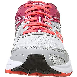 Saucony Women's Cohesion 10 Grey/Red Running Shoe 9 M US