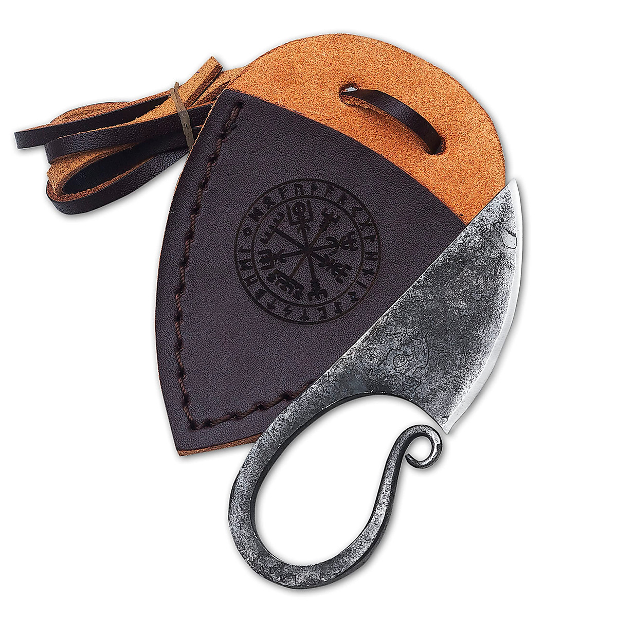 MS9 Viking knife, Hand Forged Knife, Celtic Pocket Knife, Hardened Blade, Vintage, Art Collection, Antiquity, Great.Beautiful Product. (Brown)