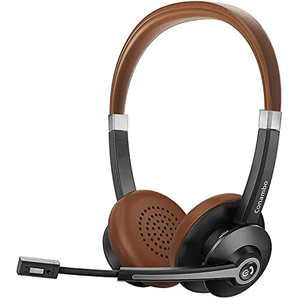 Wireless Headphones with Microphone, HD Stereo Sound & Noise Isolating Bluetooth Headset with Mute Button, Comfortable 25Hrs Playtime Hands Free On Ear Headphones for Cell Phone Calls Music Work