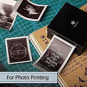 Phomemo M02 Mini Bluetooth Label Maker with 1 Transparent/Semi-Transparent/Gold Glitter Sticker Paper, Black