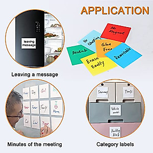 KopYoeHn Dry Erase Sticky Notes, Reusable Whiteboard, Colorful Stickers for All Smooth Surfaces, Washable, Removable, Great for Office, Home, Eco-Friendly, 4X4 inch, 12 Pack