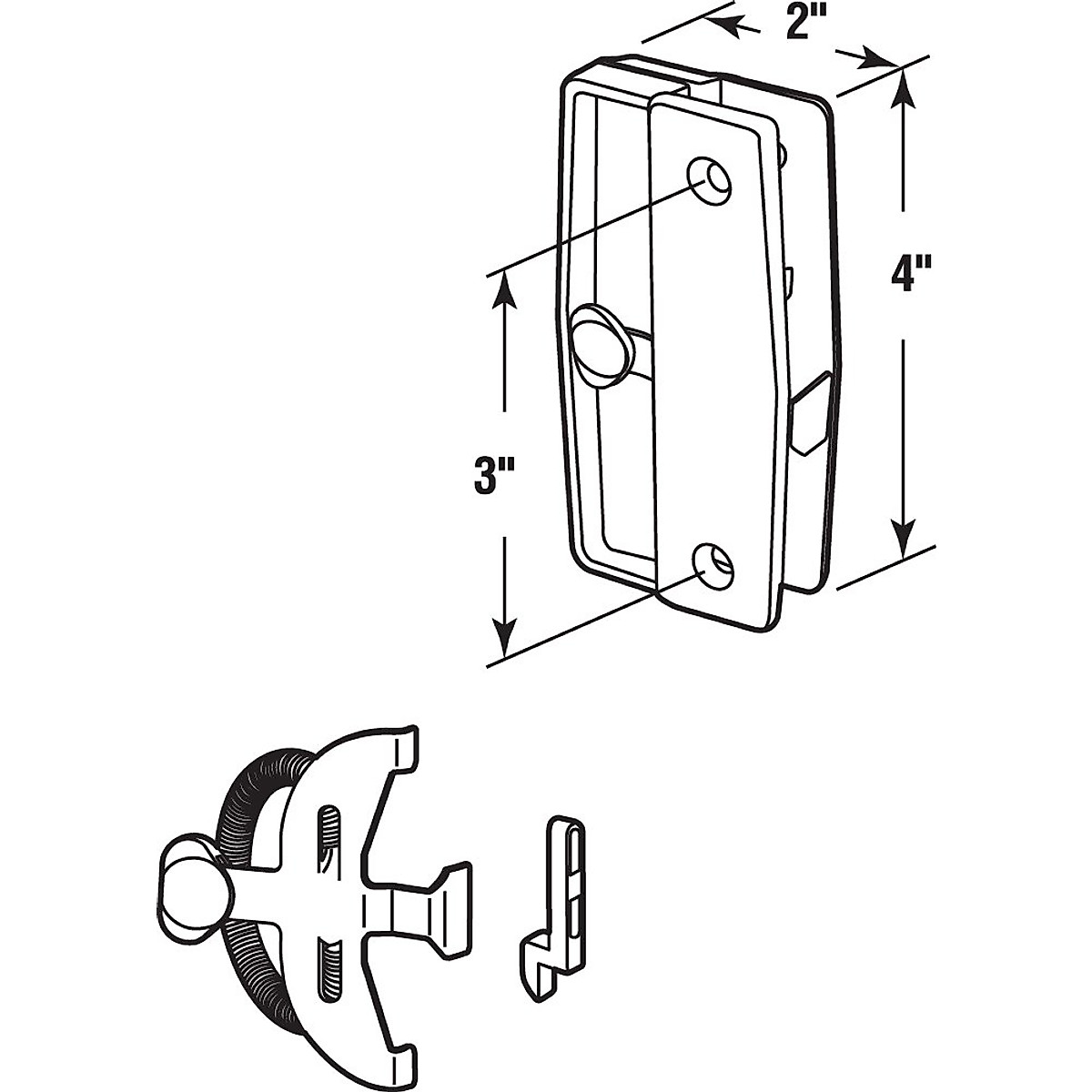 Prime-Line A 139 Black Plastic Mortise Style Screen Door Latch and Pull, for Academy and Better Bilt (Single Pack)