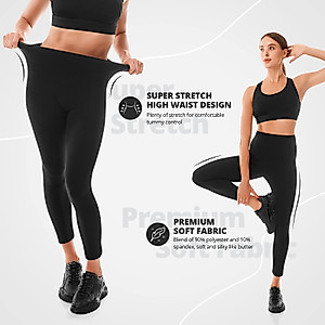 Walifrey Leggings for Women, High Waisted Buttery Soft Leggings for Women Gym Yoga Workout (Black SM)